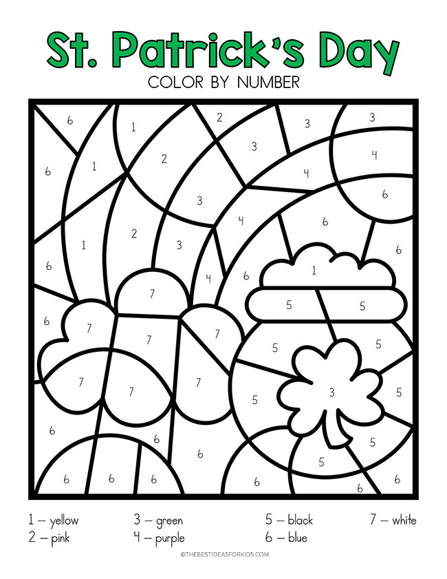 St Patrick's Day Color by Number (Free Printables) - The Best Ideas for ...