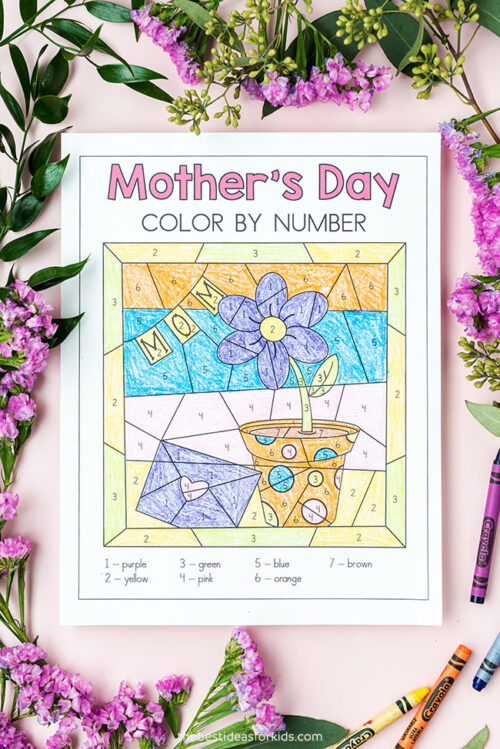 Mother's Day Color by Number (Free Printables) - The Best Ideas for Kids