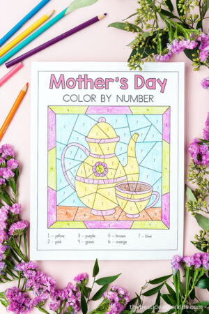 Mother's Day Color by Number (Free Printables) - The Best Ideas for Kids