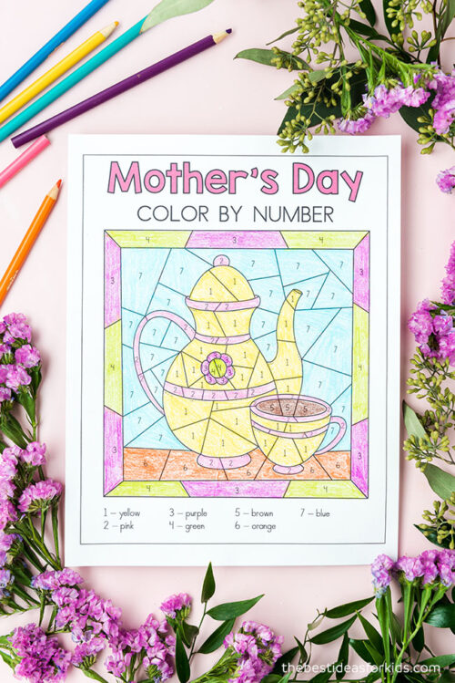 Mother's Day Color by Number (Free Printables) - The Best Ideas for Kids