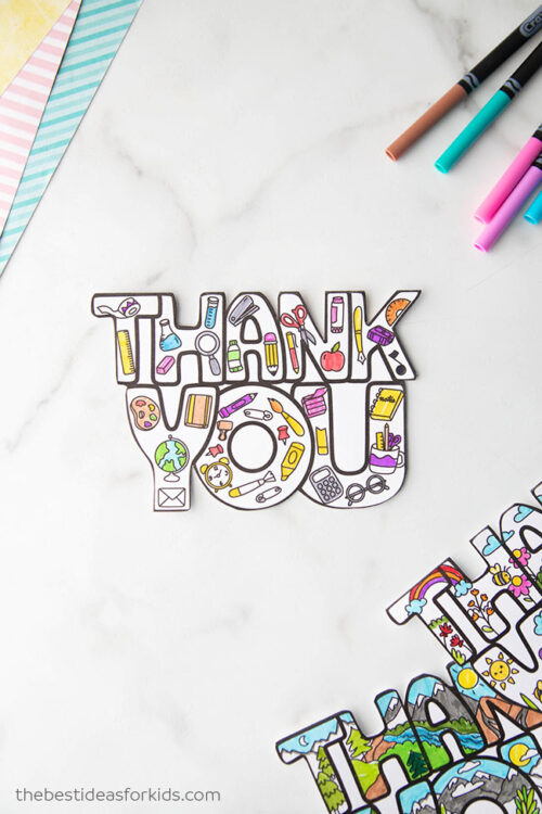 Thank You Coloring Card - The Best Ideas for Kids