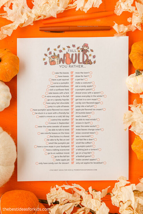 Fall Would You Rather Questions (Free Printables) - The Best Ideas for Kids