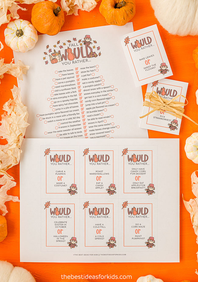 Fall Would You Rather Questions (Free Printables) - The Best Ideas for Kids