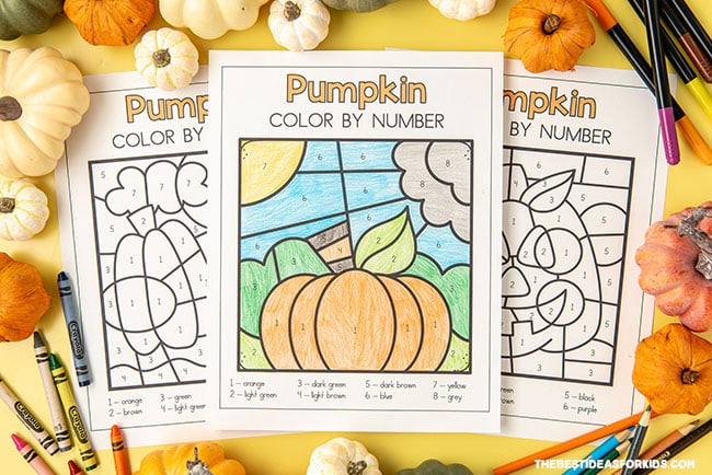 Pumpkin Color by Number (Free Printables) - The Best Ideas for Kids
