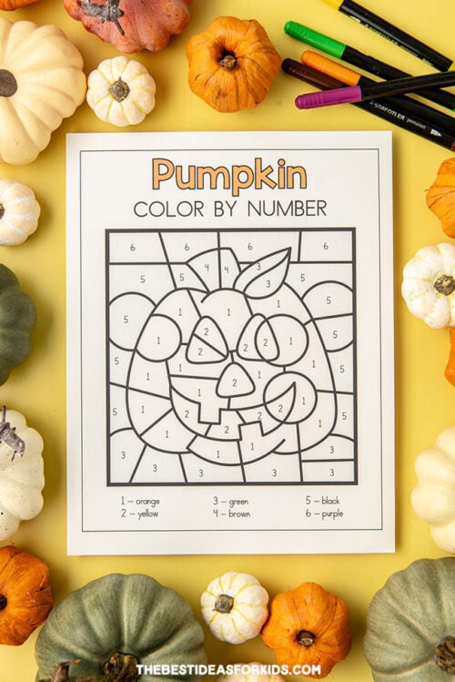 Pumpkin Color by Number (Free Printables) - The Best Ideas for Kids
