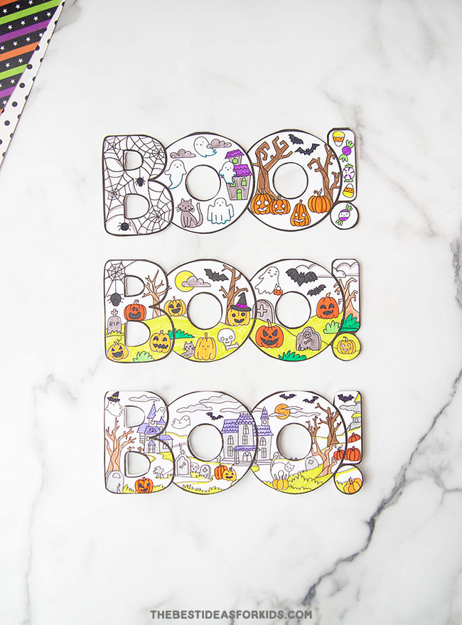 Halloween Coloring Cards (Free Printables) - The Best Ideas for Kids