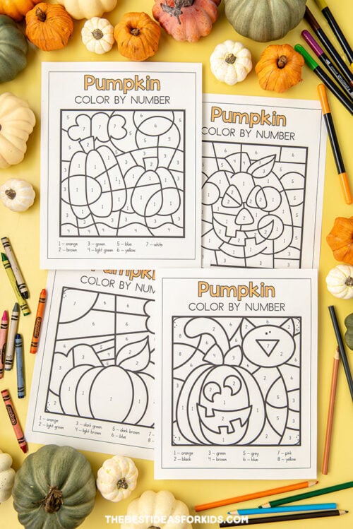 Pumpkin Color by Number (Free Printables) - The Best Ideas for Kids