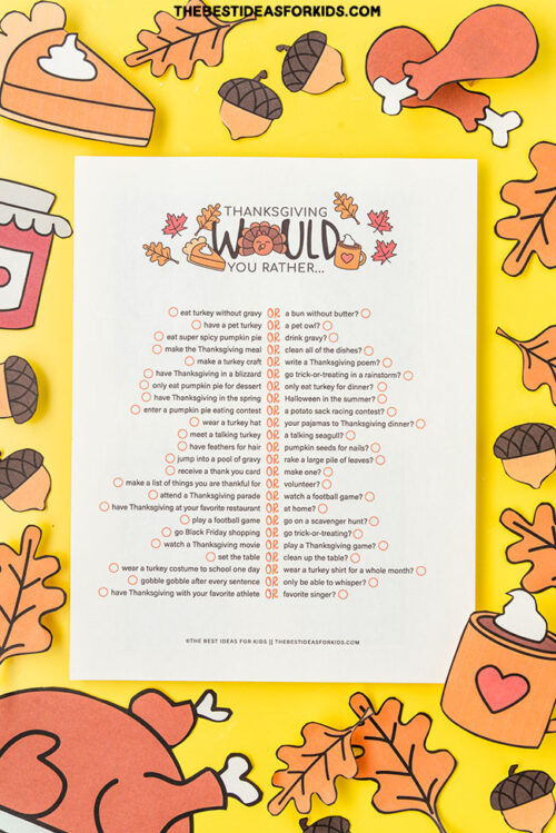 Thanksgiving Would You Rather (Free Printables) - The Best Ideas for Kids