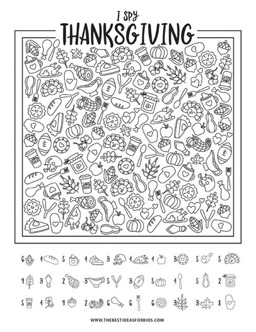Thanksgiving I Spy (Free Printable) - The Best Ideas for Kids