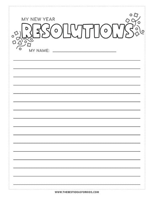 Free New Year's Resolution Printables - The Best Ideas for Kids