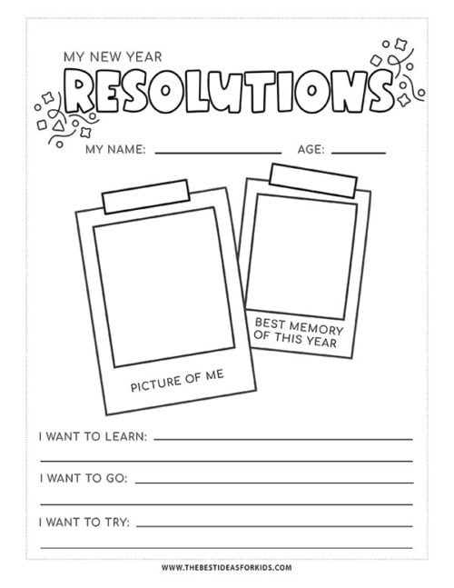 Free New Year's Resolution Printables - The Best Ideas for Kids