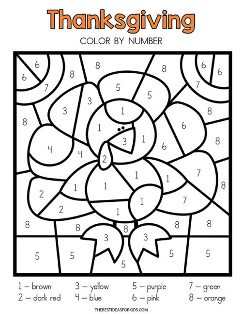 Thanksgiving Color by Number (Free Printables) - The Best Ideas for Kids