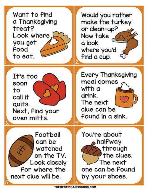 Thanksgiving Scavenger Hunt (Free Printables) - The Best Ideas for Kids