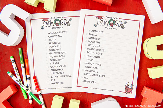 Christmas Word Scramble (Free Printable) - The Best Ideas for Kids