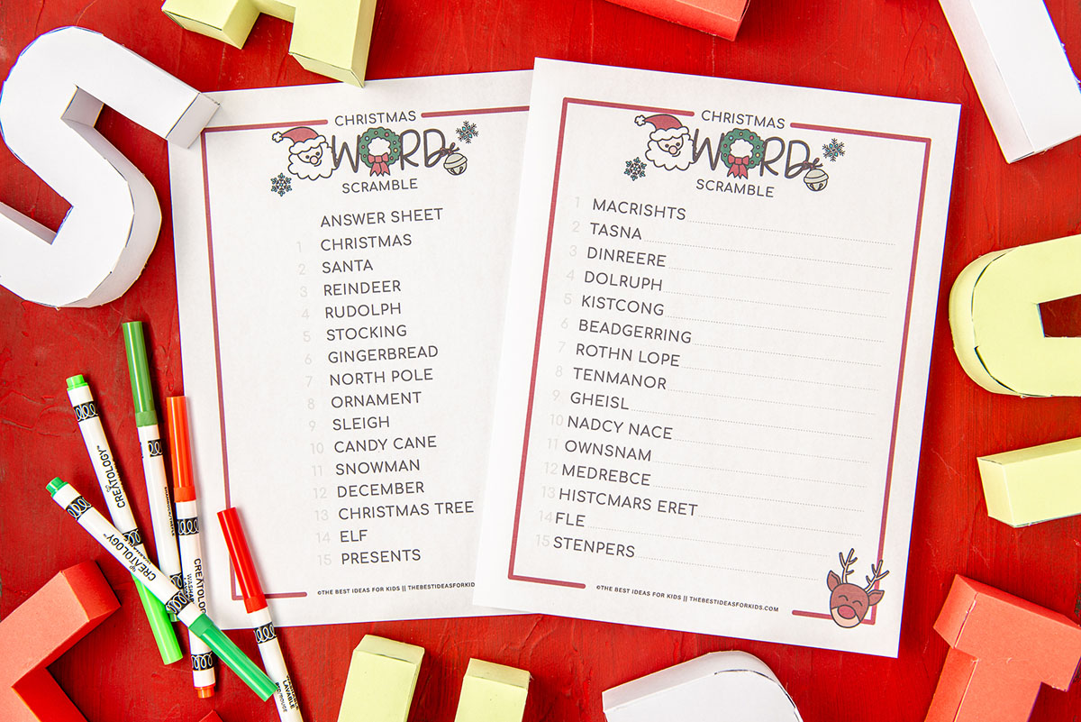 Christmas Word Scramble (Free Printable) - The Best Ideas for Kids