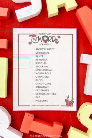 Christmas Word Scramble (Free Printable) - The Best Ideas for Kids