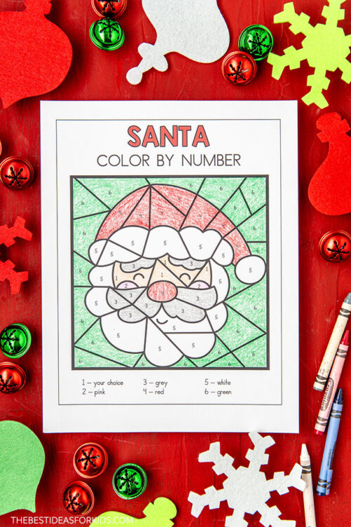 Santa Color by Number (Free Printables) - The Best Ideas for Kids