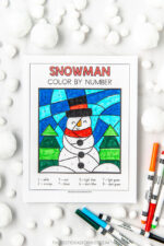 Snowman Color By Number (Free Printables) - The Best Ideas for Kids
