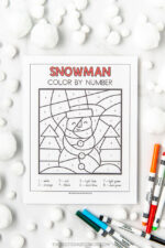 Snowman Color By Number (Free Printables) - The Best Ideas for Kids