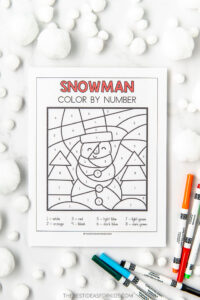 Snowman Color By Number (Free Printables) - The Best Ideas for Kids
