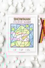 Snowman Color By Number (Free Printables) - The Best Ideas for Kids