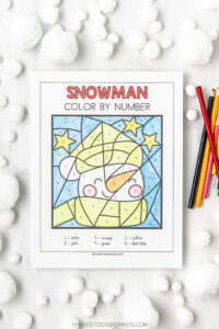 Snowman Color By Number (Free Printables) - The Best Ideas for Kids