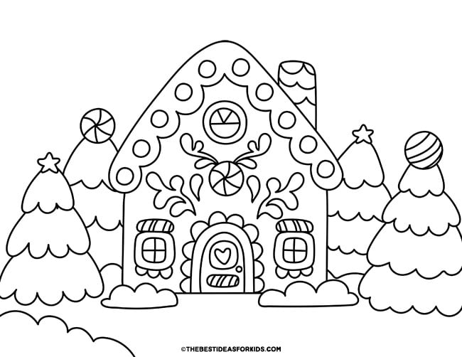 Gingerbread House Coloring Pages (Free Printables) - The Best Ideas for ...