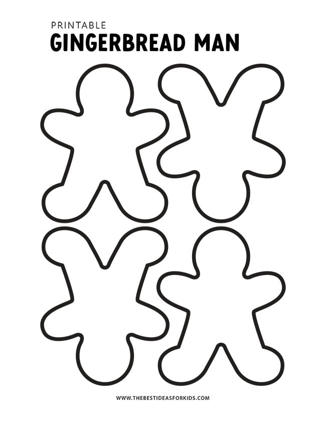 Gingerbread Man Template (Free Printables) - The Best Ideas for Kids