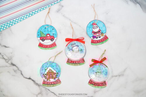 Snow Globe Ornament DIY (with Free Template) - The Best Ideas for Kids