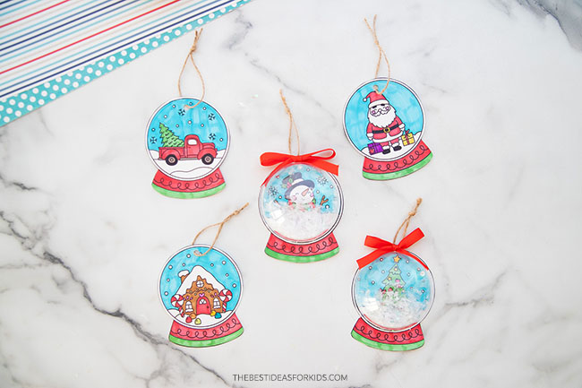 Snow Globe Ornament DIY (with Free Template) - The Best Ideas for Kids