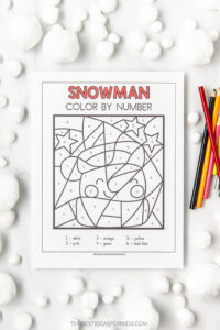 Snowman Color By Number (Free Printables) - The Best Ideas for Kids