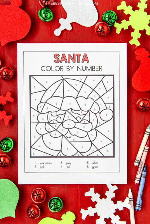 Santa Color by Number (Free Printables) - The Best Ideas for Kids