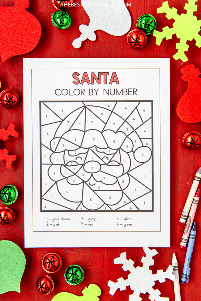 Santa Color by Number (Free Printables) - The Best Ideas for Kids