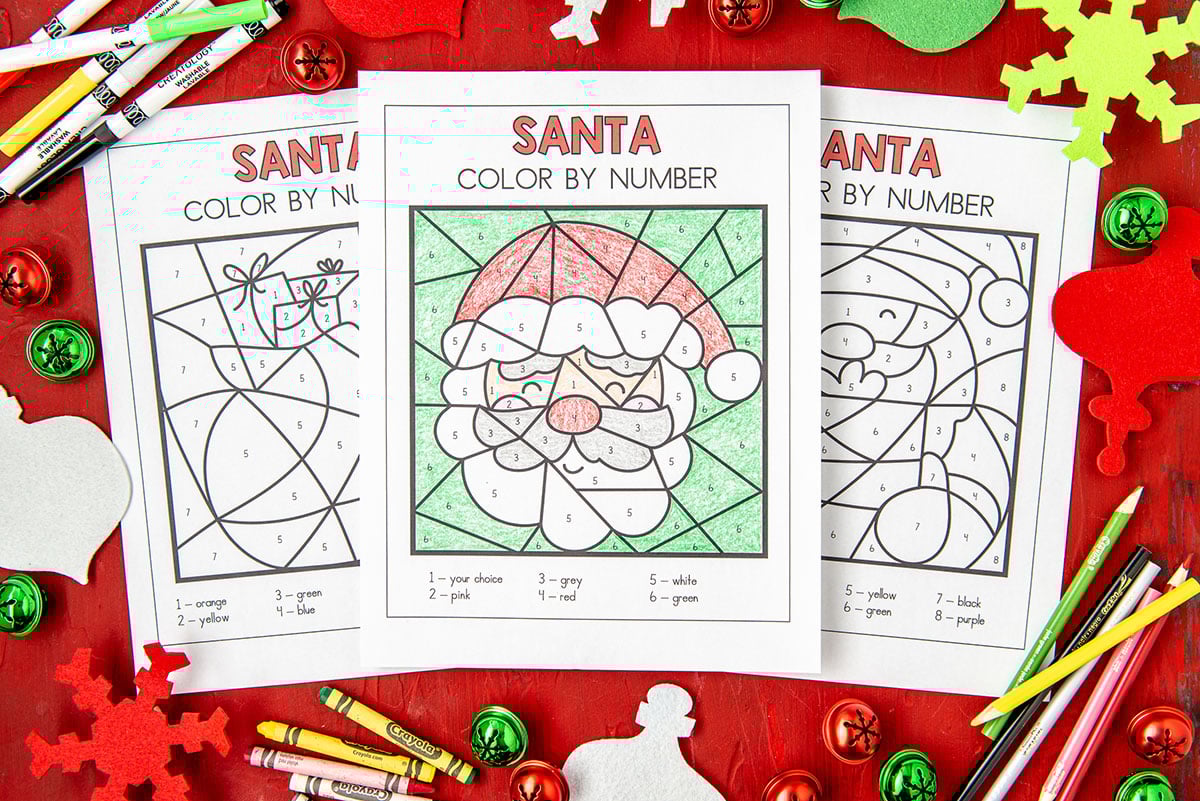 Santa Color by Number (Free Printables) - The Best Ideas for Kids