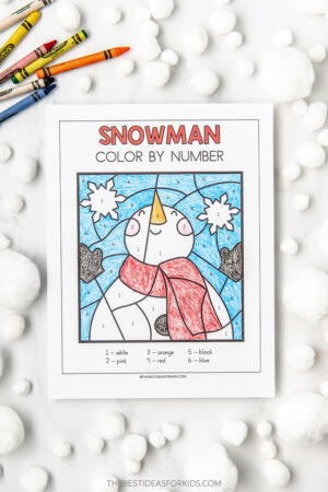 Snowman Color By Number (Free Printables) - The Best Ideas for Kids