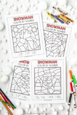 Snowman Color By Number (Free Printables) - The Best Ideas for Kids