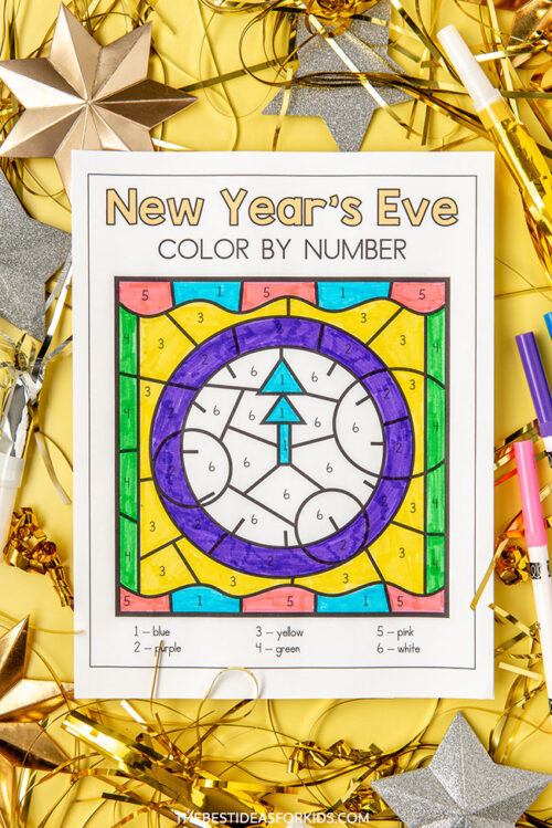 New Years Color By Number (Free Printables) - The Best Ideas for Kids