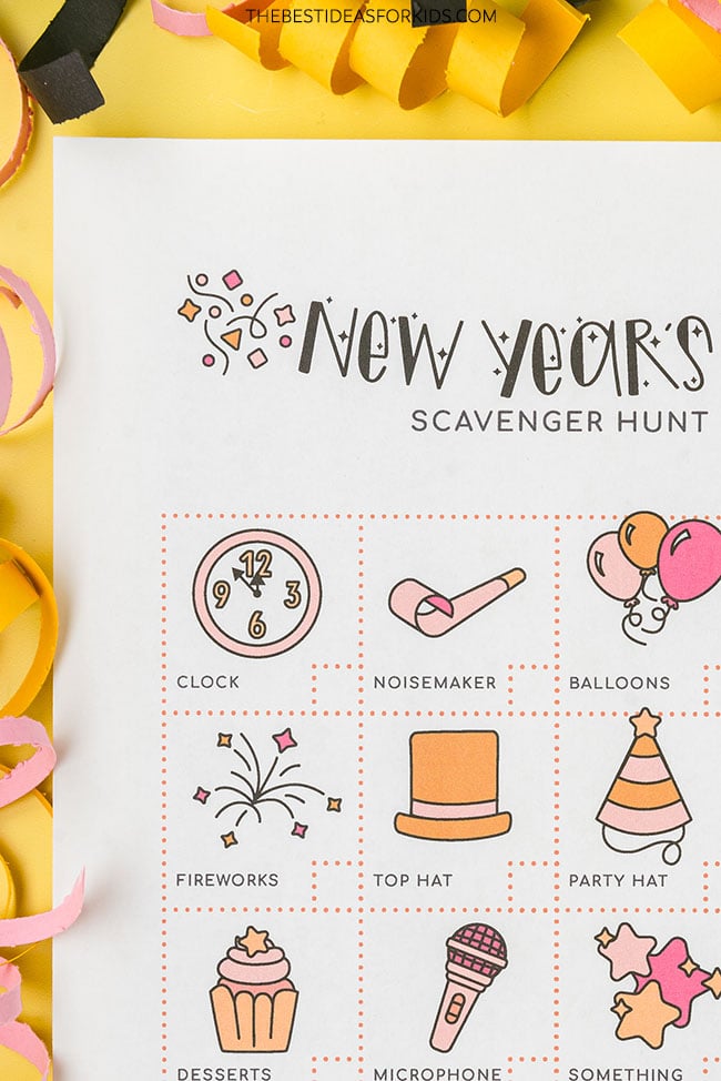New Year's Eve Scavenger Hunt (Free Printable) - The Best Ideas for Kids