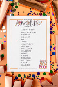 New Years Word Scramble (Free Printable) - The Best Ideas for Kids