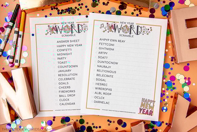 New Years Word Scramble (Free Printable) - The Best Ideas for Kids