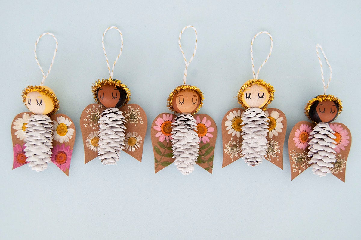 Pine Cone Angel Ornament Vintage Style Spun Cotton Pine Cone Elf
