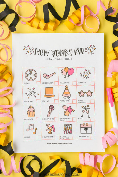 New Year's Eve Scavenger Hunt (Free Printable) - The Best Ideas for Kids