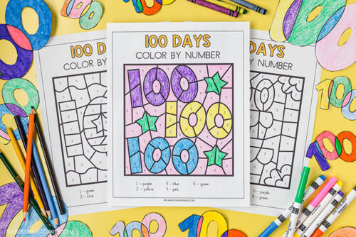 100th Day of School Color by Number (Free Printable) - The Best Ideas ...