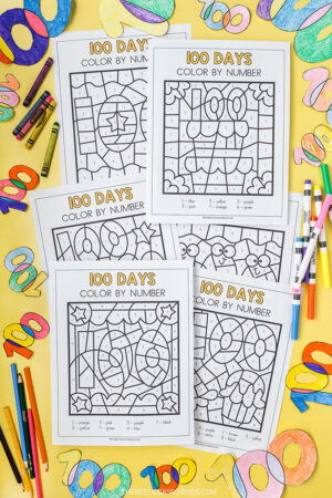 100th Day of School Color by Number (Free Printable) - The Best Ideas ...