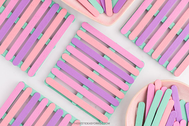 Popsicle Stick Coaster - The Best Ideas for Kids