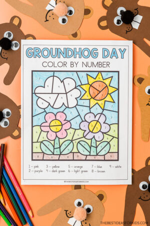 Groundhog Day Color By Number (Free Printables) - The Best Ideas for Kids