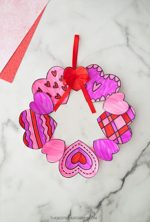 Paper Heart Wreath (Free Printable) - The Best Ideas for Kids