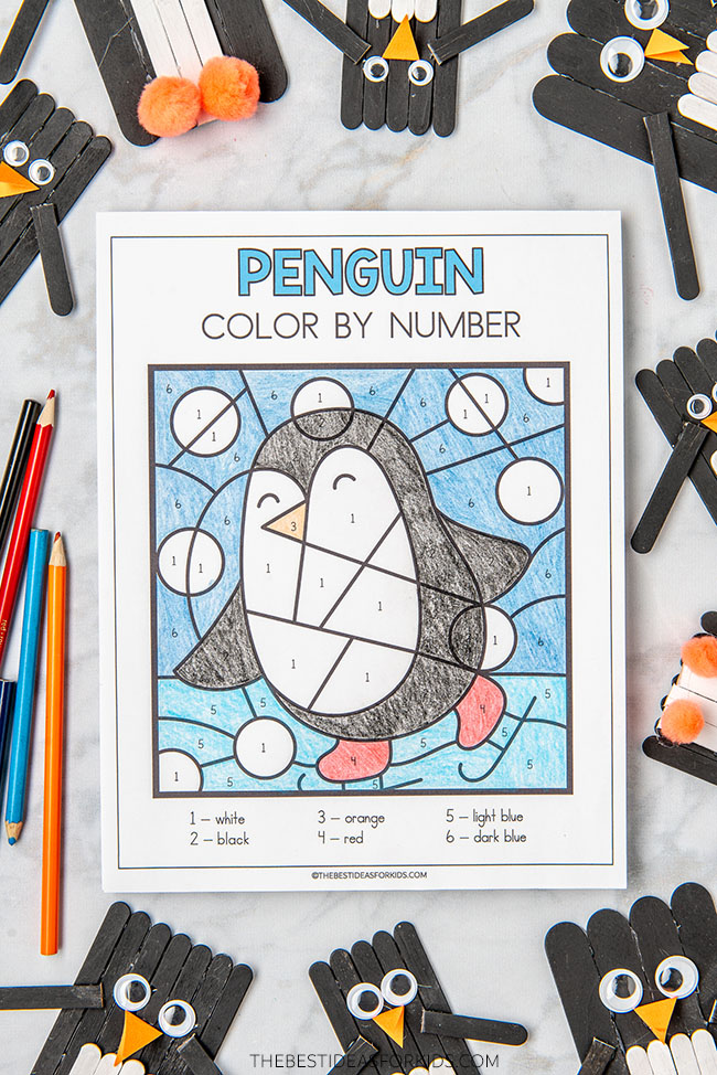 Penguin Color By Number (Free Printables) - The Best Ideas for Kids