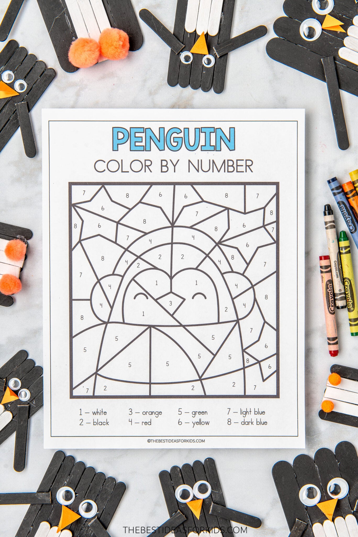 Penguin Color By Number (Free Printables) - The Best Ideas for Kids