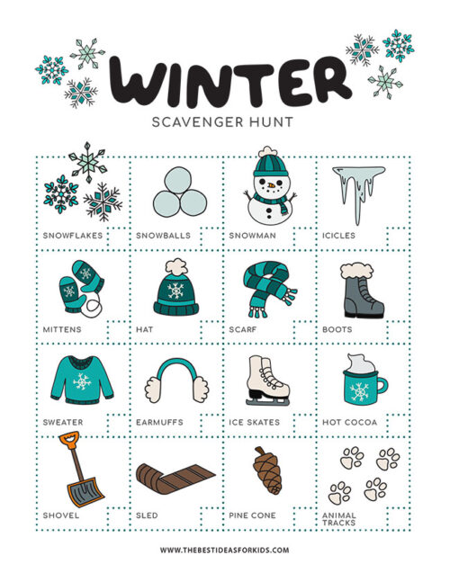 Winter Scavenger Hunt (Free Printable) - The Best Ideas for Kids